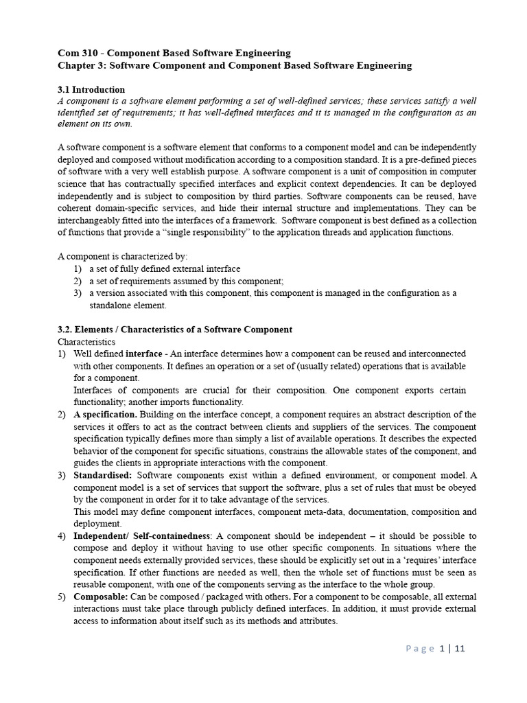 Understanding Software Components | PDF | Interface (Computing ...