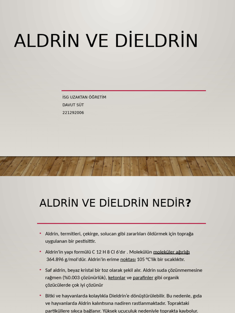 Aldrin Dieldrin | PDF