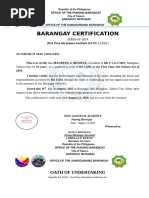 Barangay Clearance Certification Sample | PDF