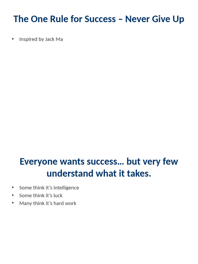 Success Never Give Up | PDF