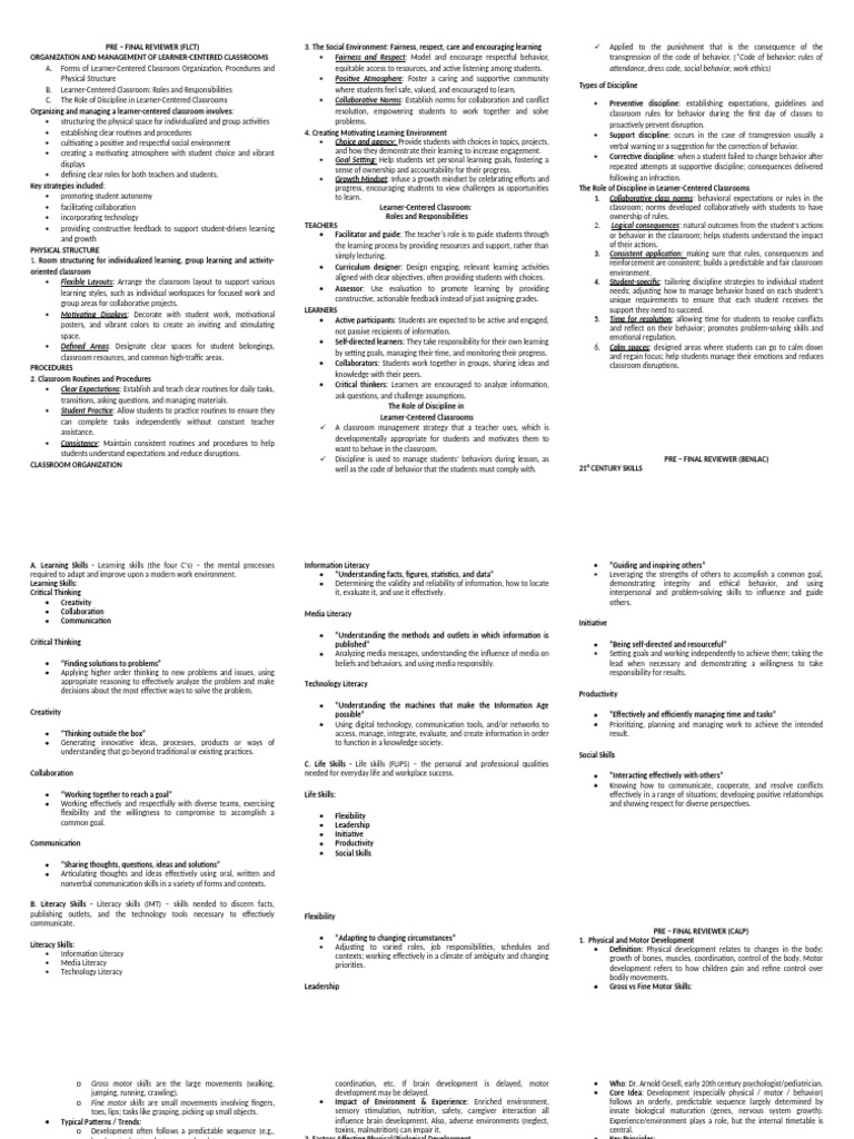 Flct-Benlac-Calp - Reviewer - Pre-Final 2 | PDF | Learning | Creativity