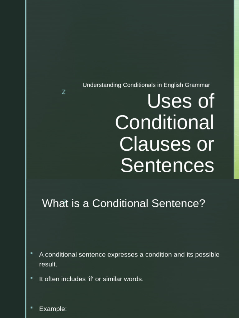 Conditional Clauses Uses | PDF