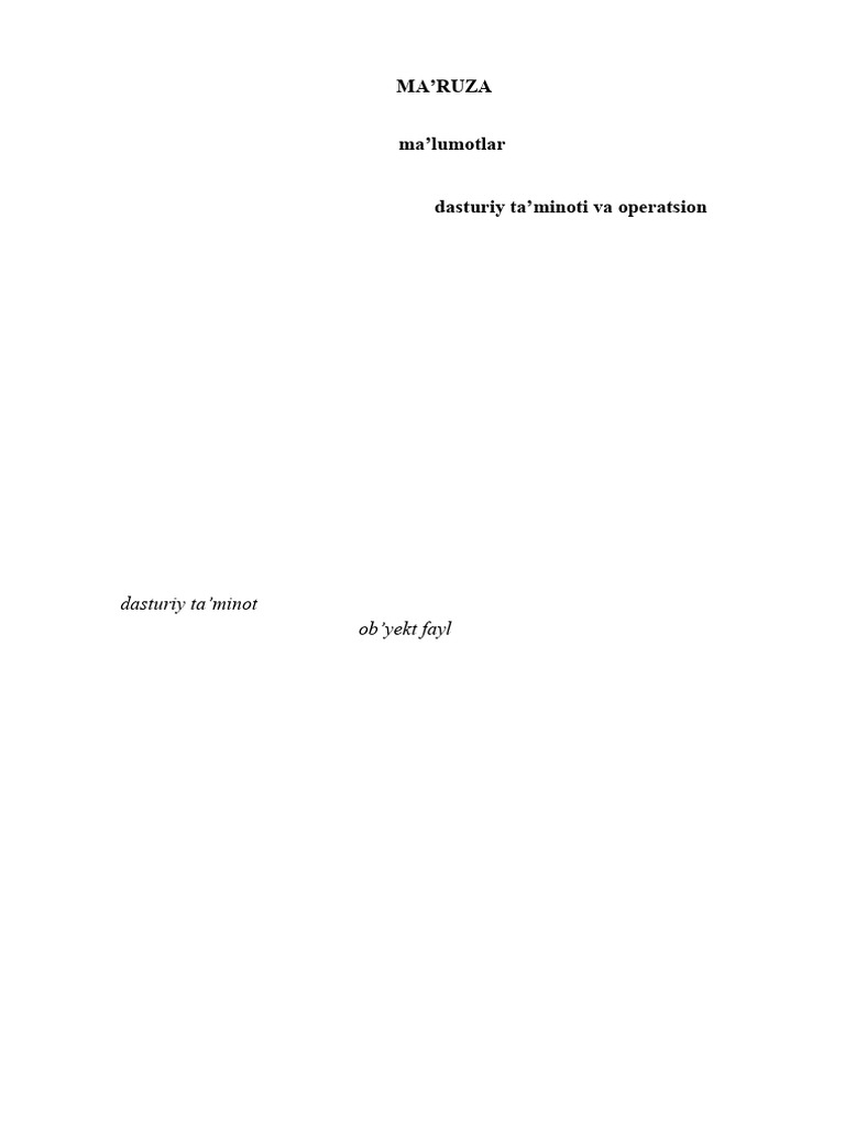 1 Ma'ruza | PDF