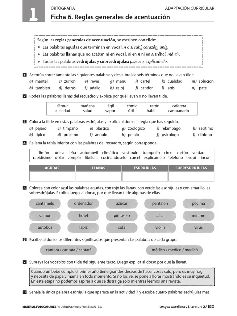 Palabras Agudas, Llanas y Esdrújulas | PDF | Lingüística | Fonética