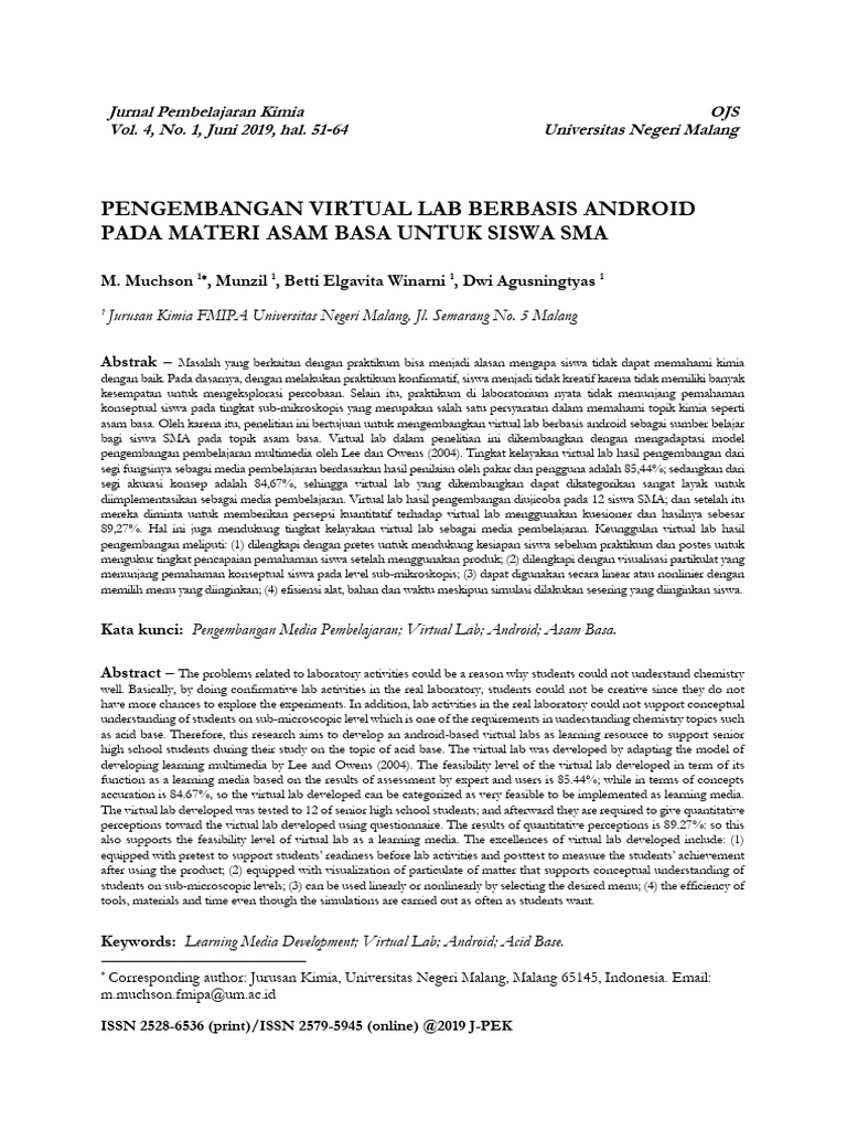 Pengembangan Virtual Lab Berbasis Androi | PDF