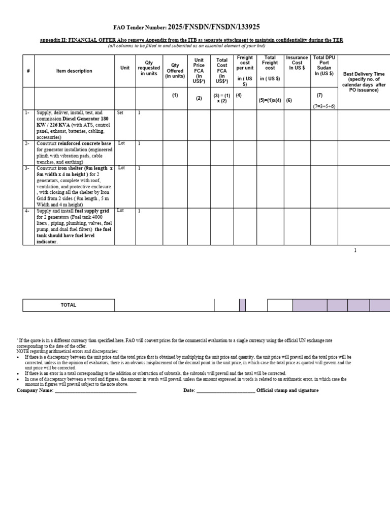 3 Appendix II Financial Offer - Final | PDF