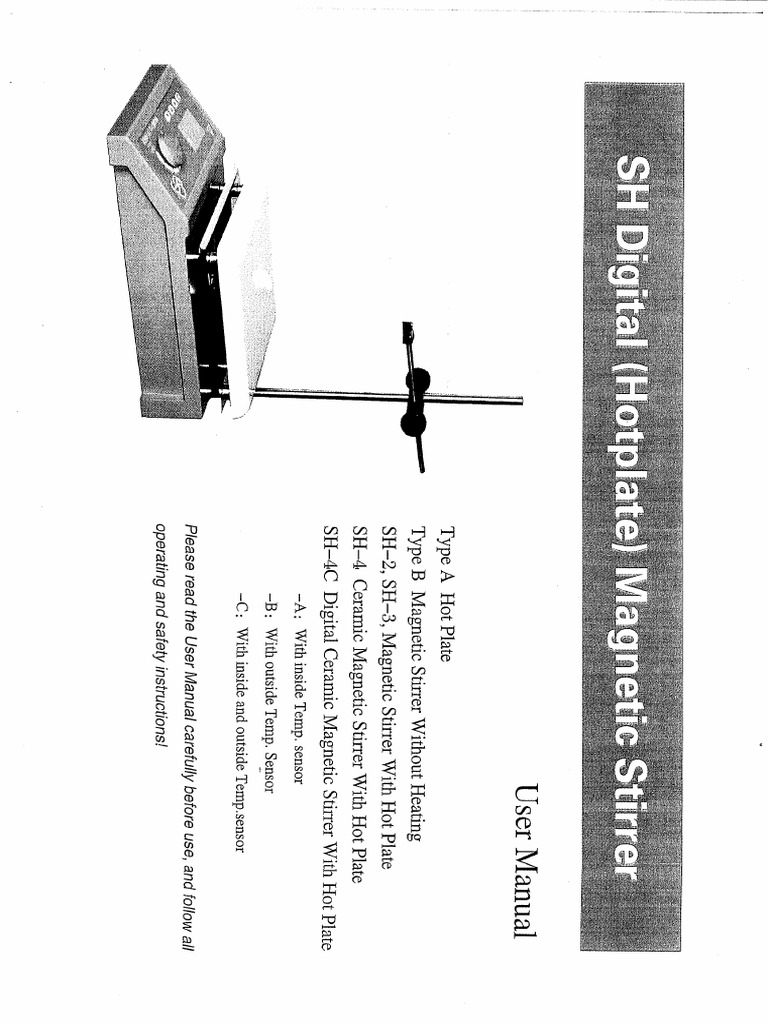 Instruction Manual Hot Plate Magnetic Stirrer J HSD | PDF