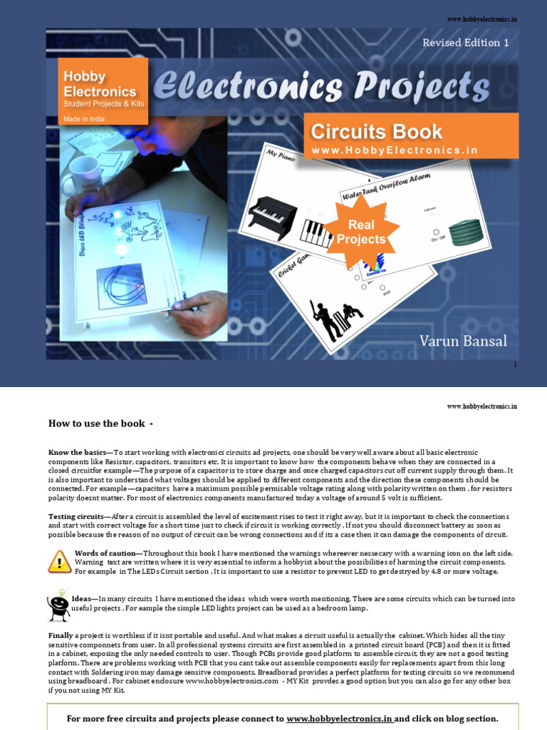 Electronics Project Book | PDF | Capacitor | Resistor