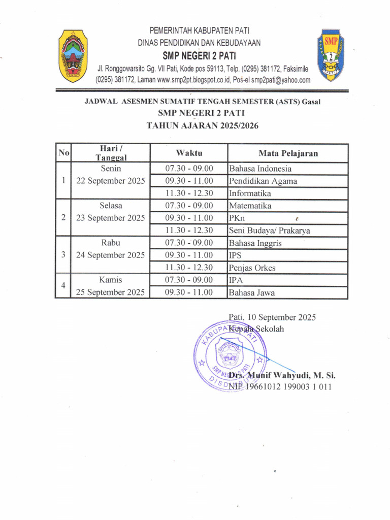 Jadwal Asts Gasal 2025-2026 | PDF