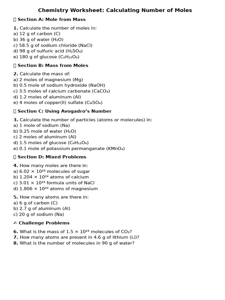 B - Moles | PDF