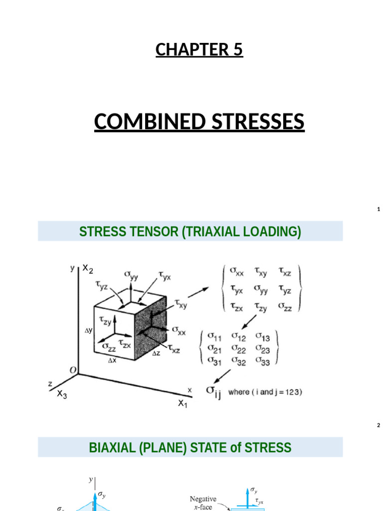 Chapter 5 Combined Stress | PDF | Stress (Mechanics) | Mathematical ...