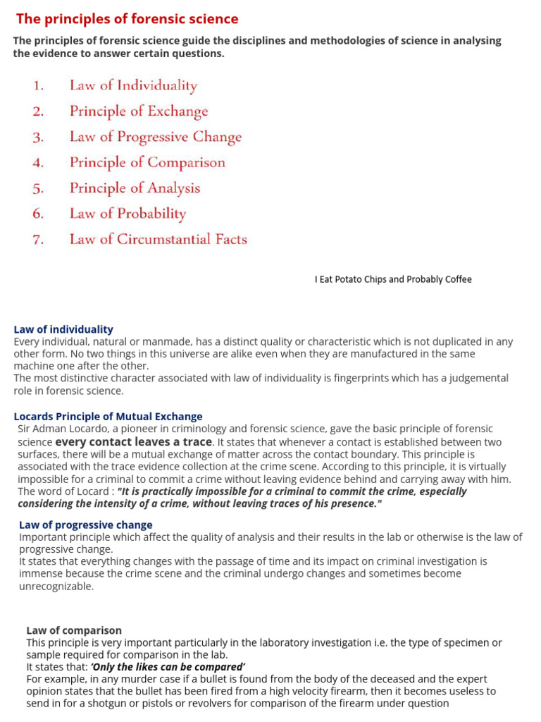 Law of Progressive Change in Forensics | PDF | Forensic Science ...