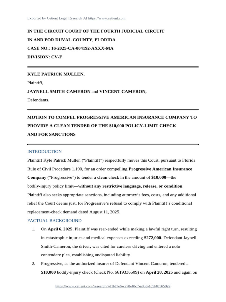 Motion To Compel Clean Tender | PDF | Judiciaries | Public Law