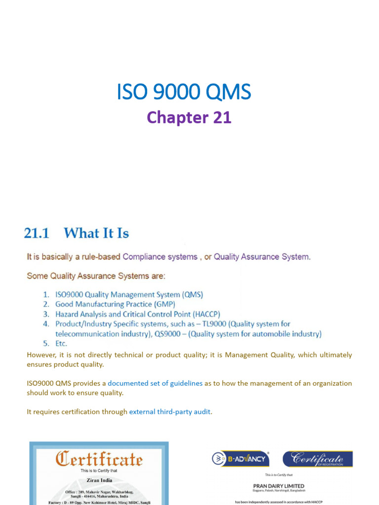 Chapter 21 Iso 9000 Qms | PDF | Business