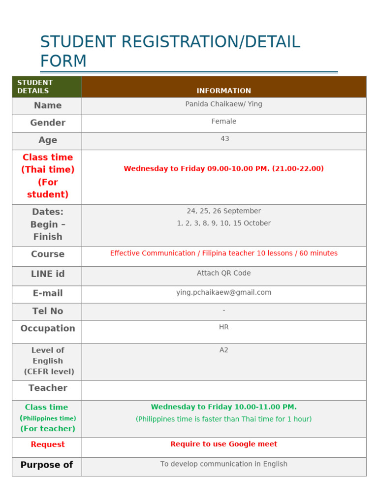 EC773-Student Registration Ying PHC | PDF