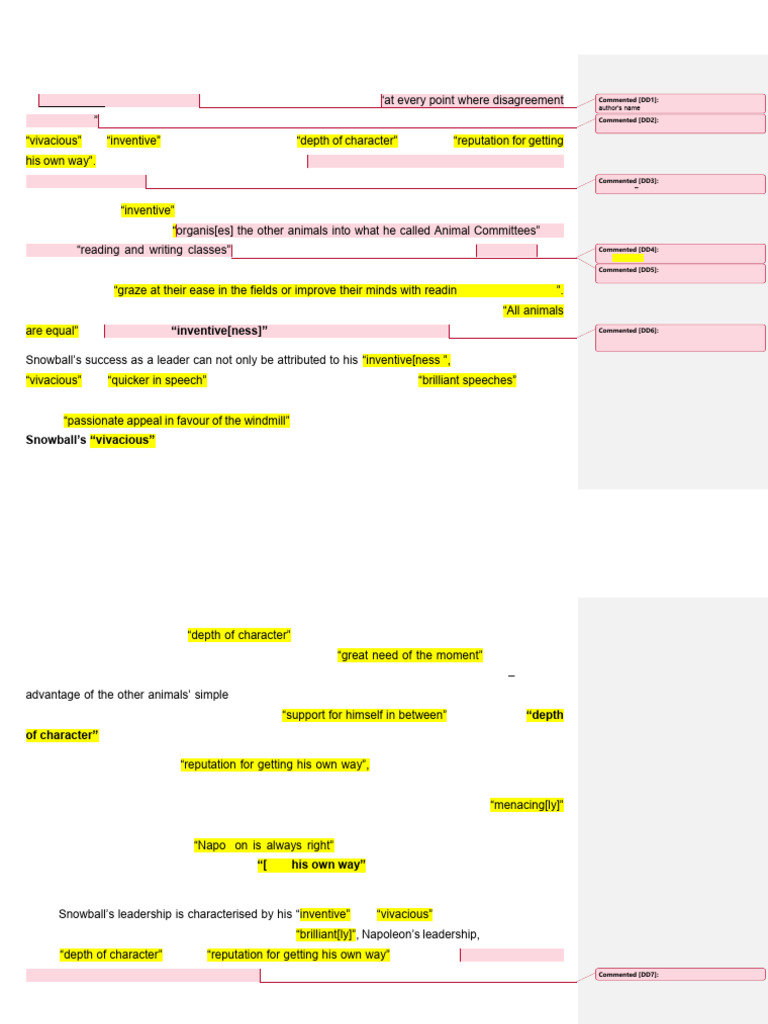 Animal Farm - Annotated Essay | PDF