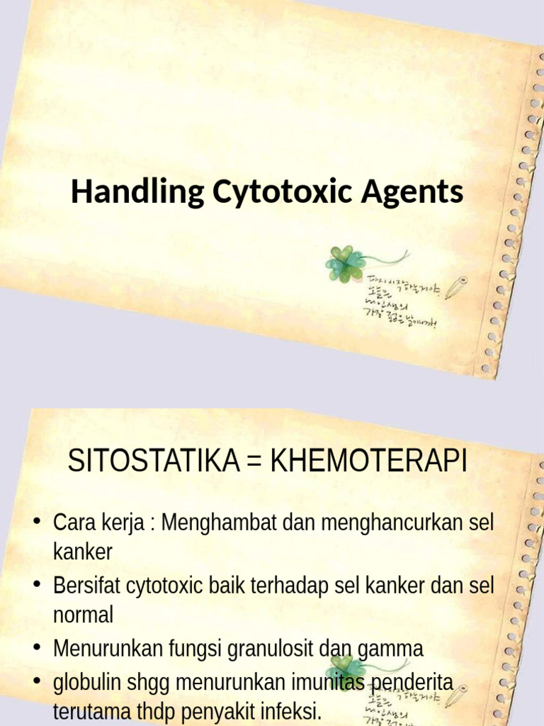 8 Handling Cytostatic Dan Limbahnya 24.25 | PDF