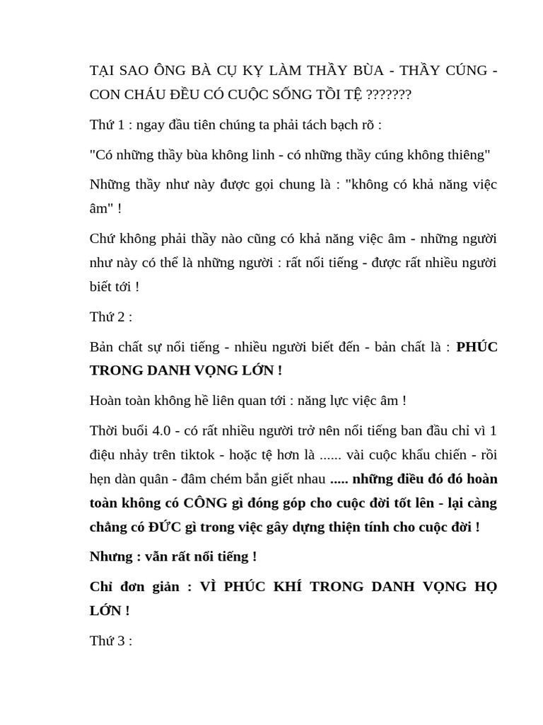 Con Cháu Thầy Bùa Khó Khăn | PDF