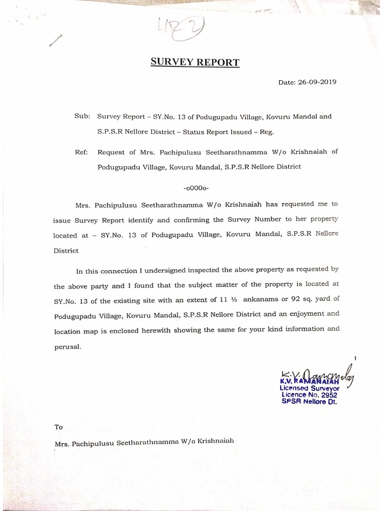 Kovuru House Survey Report | PDF