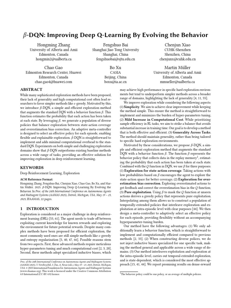 DQN: Improving Deep Q-Learning by Evolving The Behavior: Hongming Zhang ...