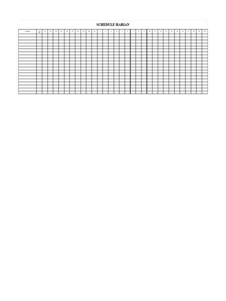 Form Schedule Harian | PDF