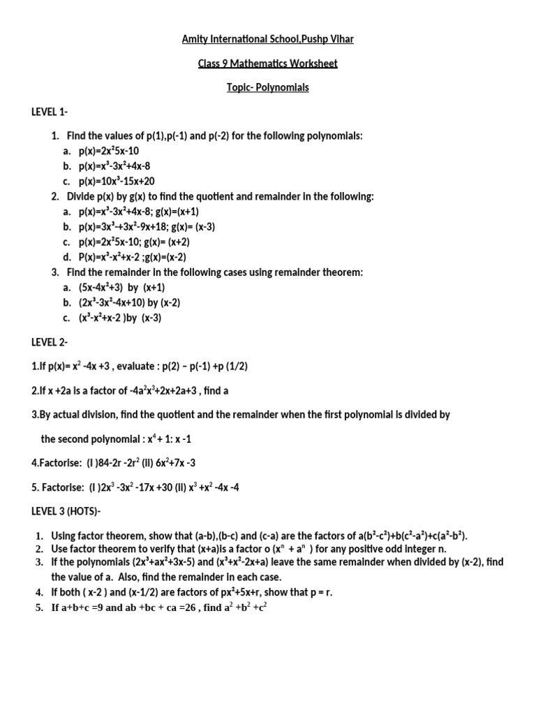 Polynomials | PDF
