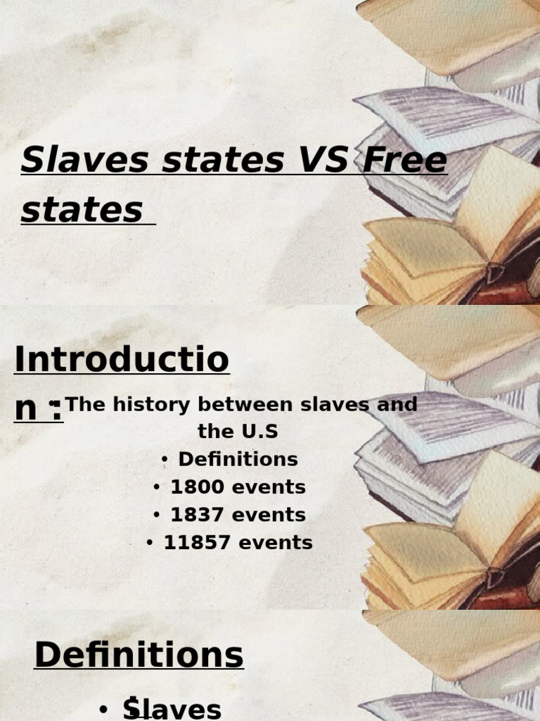 Slaves States Vs Free States | PDF