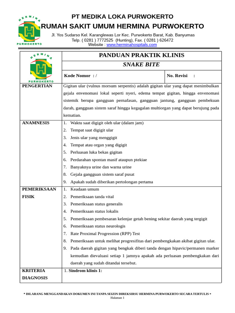 Draft PPK Snake Bite Kalo Dibutuhkan Sss | PDF