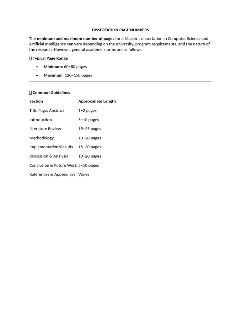 Master's Dissertation Page Guidelines | PDF