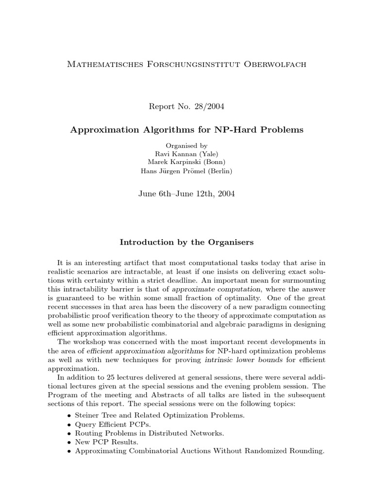 Approximation Algorithms For NP-Hard Problems | PDF | Graph Theory ...