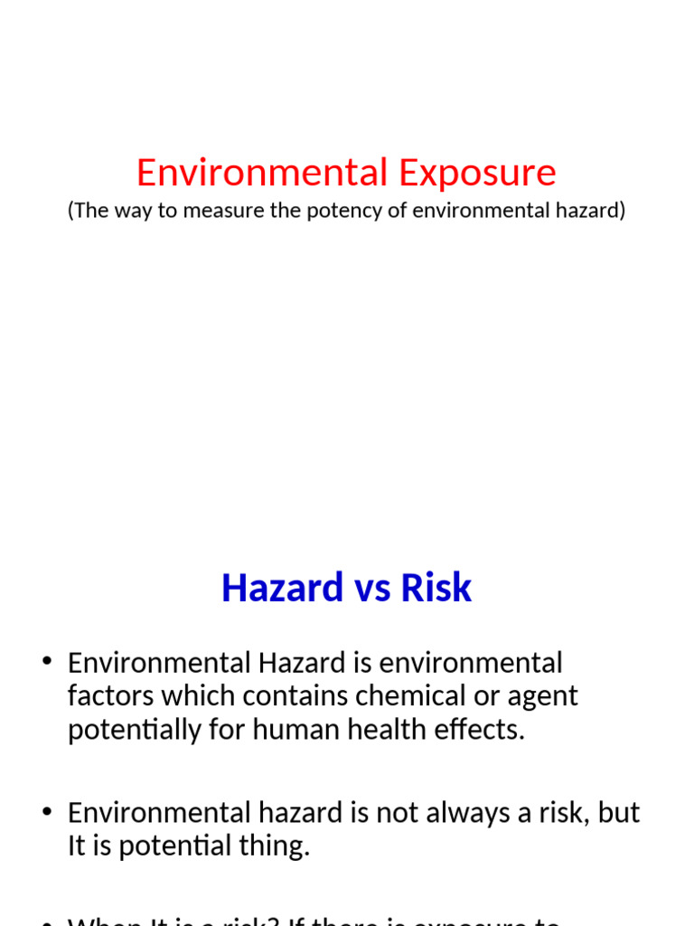 Environmental Exposure | PDF | Hazards | Pesticide