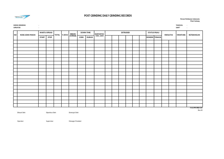 F 01 PRD C04 Form Post Grinding | PDF