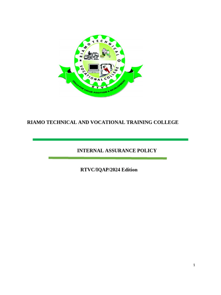 RTVC Internal Quality Assurance Policy | PDF | Vocational Education ...