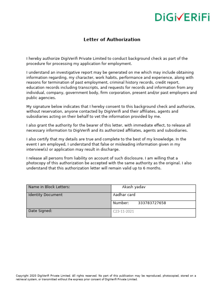 Authorization for Background Check | PDF | Background Check