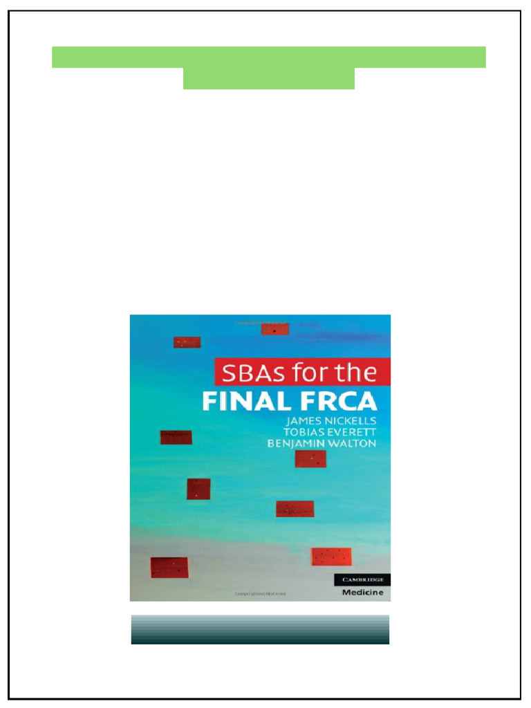 SBAs For The Final FRCA 1st Edition James Nickells Digital Download ...