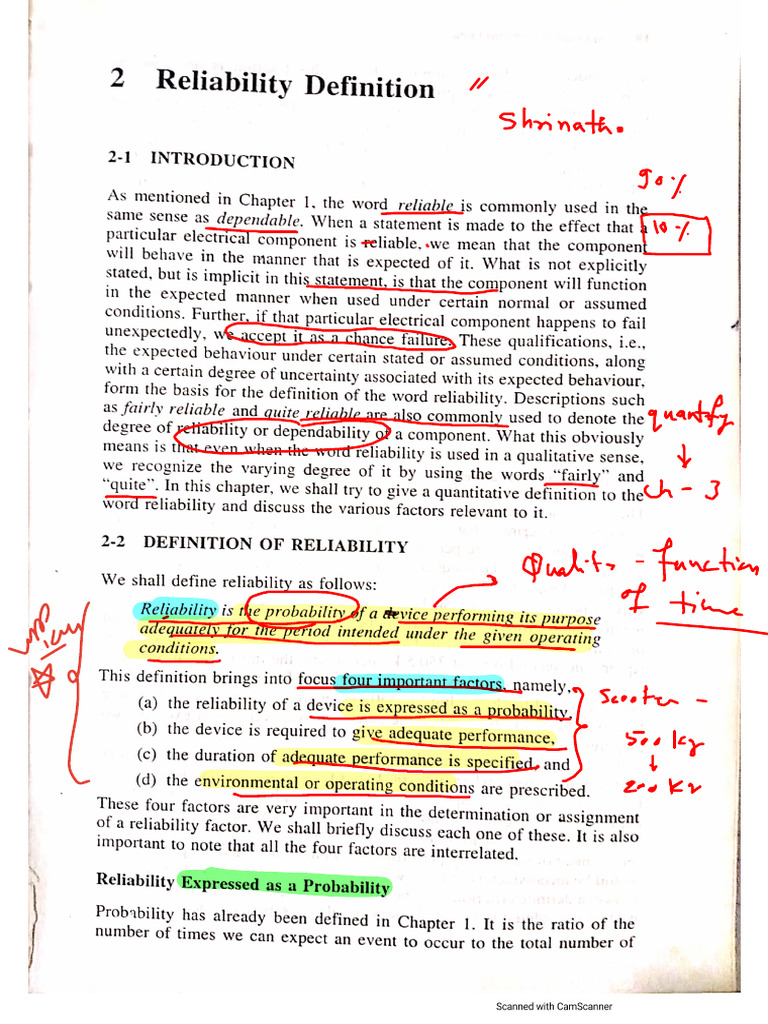 CH2 Reliability Definition Srinath | PDF