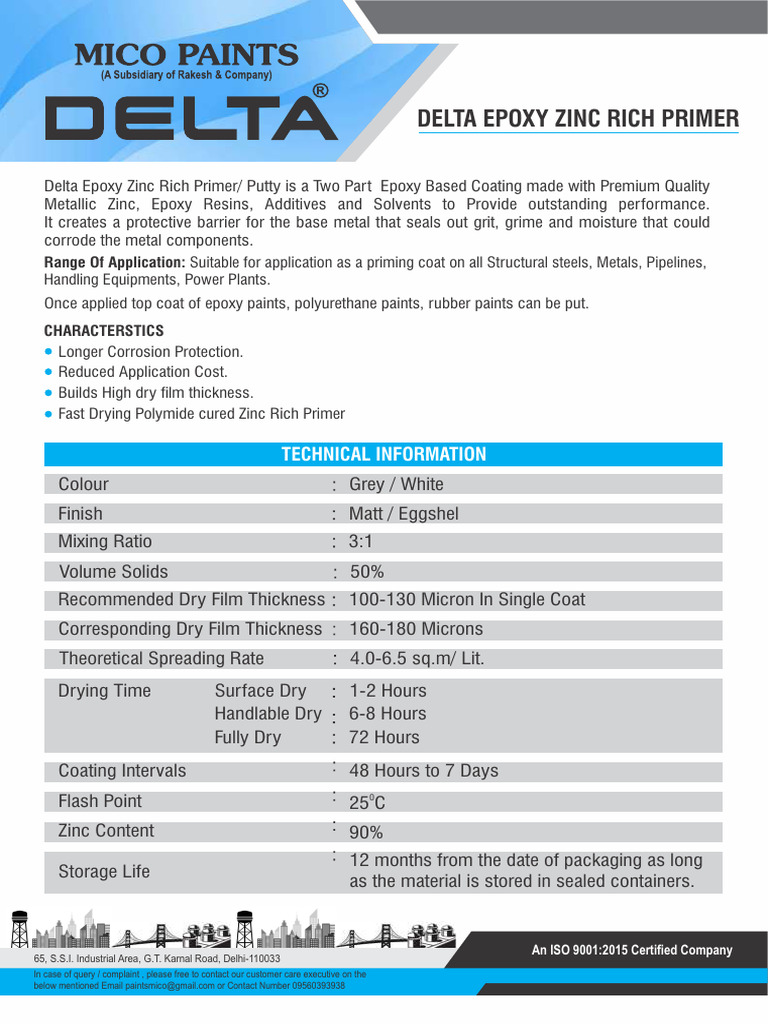 Delta Zinc Rich Primer Msds Merged 250912 152804 | PDF | Paint | Epoxy