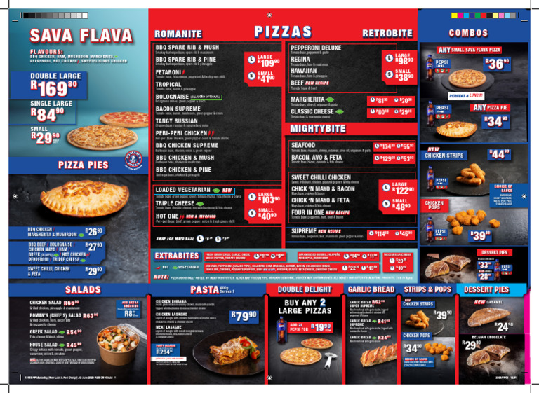 Roman's Pizza Menu 2025 Overview | PDF | Salad | Pizza