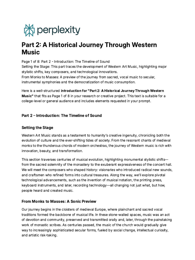 Part 2 - A Historical Journey Through Western Music | PDF | Classical ...
