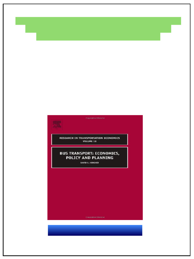 Research in Transportation Economics Bus Transport Economics Policy and ...