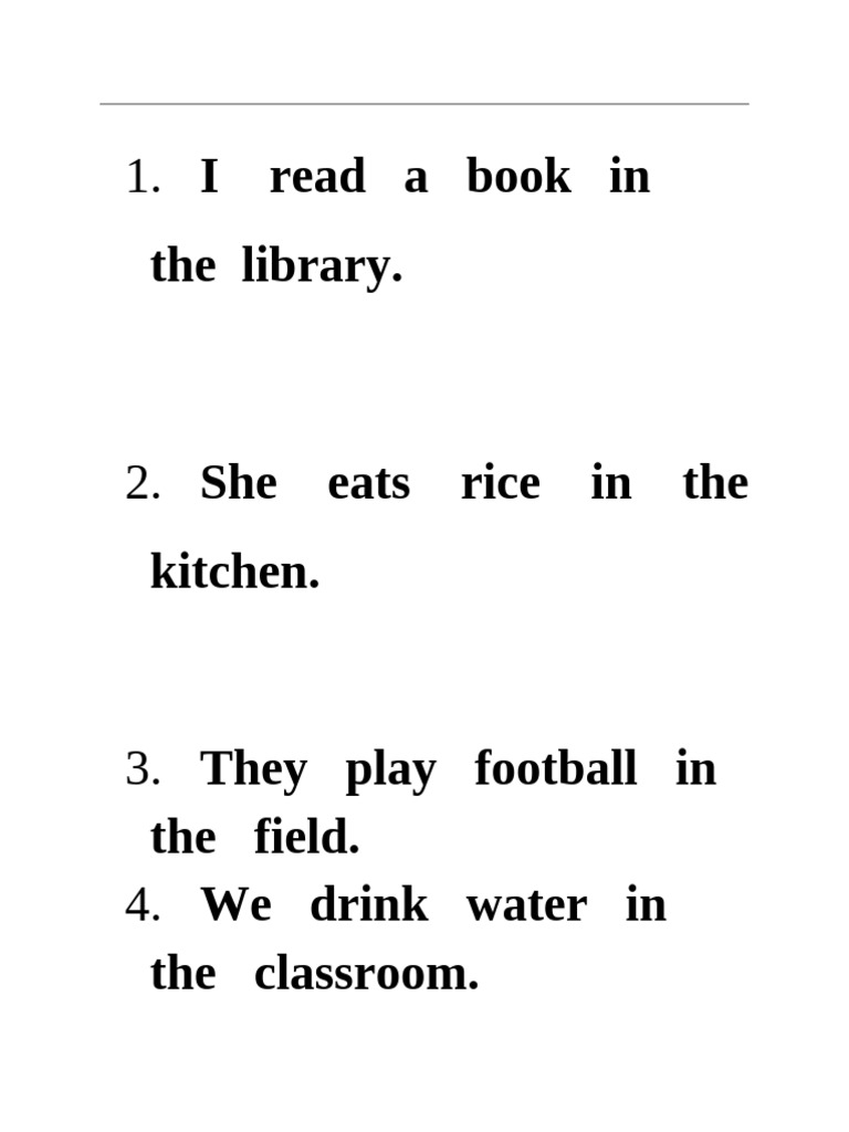 Everyday Activities in Various Locations | PDF