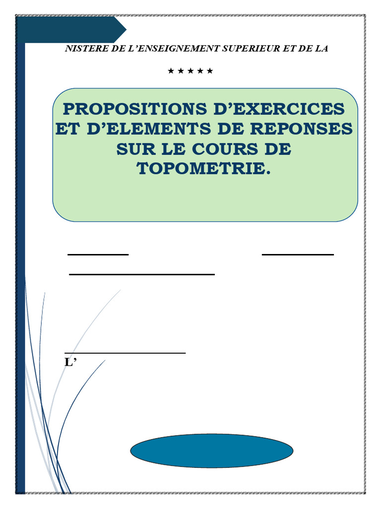 Exercices de Topométrie et Solutions | PDF | Mesure géométrique | Géodésie