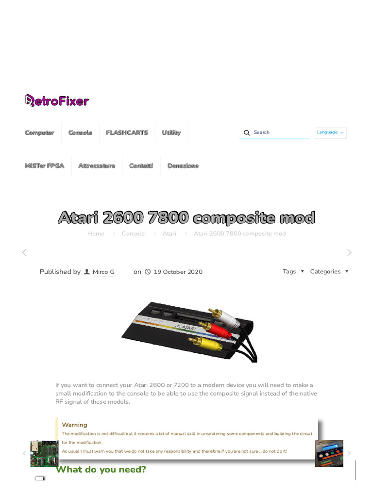 Atari 2600/7800 Composite Mod Guide | PDF | Electrical Connector ...