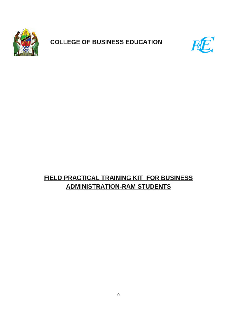 Field Practical Training Kit For Students BUSINESS ADMINISTRATION-RAM ...