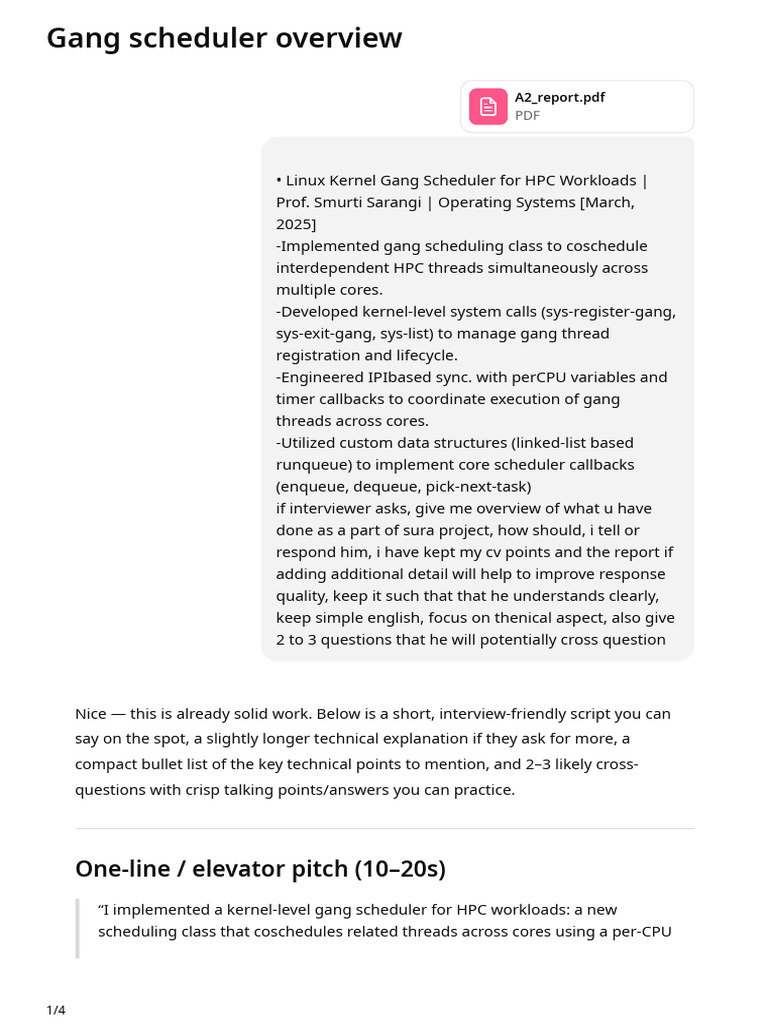Gang Scheduler Overview | PDF | Scheduling (Computing) | Thread (Computing)