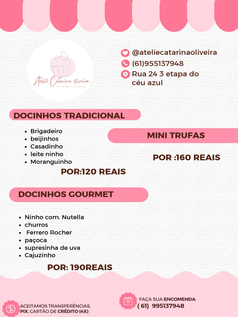 Menu de Bolos Confeitaria Moderno Rosa Marrom a4_20250430_091719_0000 | PDF