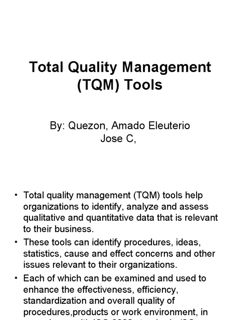 Total Quality Management (TQM) Tools | PDF | Conceptual Model | Cognition