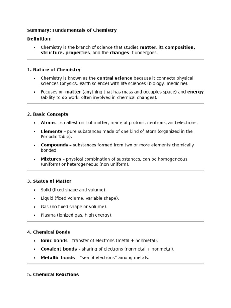 Essentials of Chemistry Explained | PDF