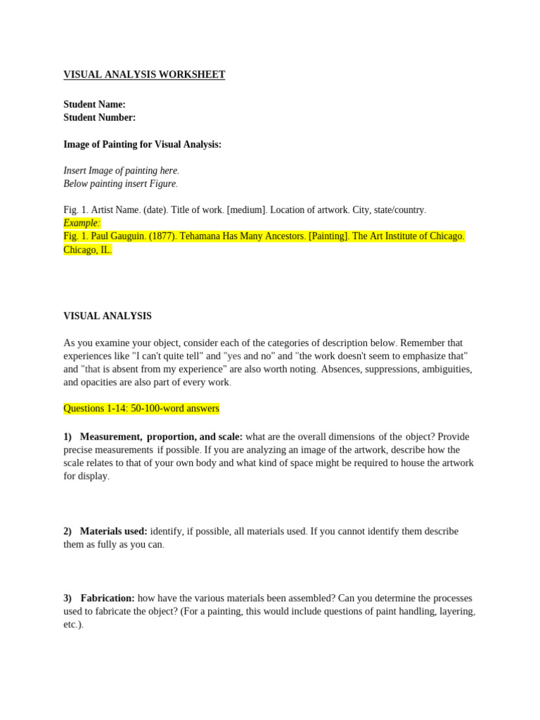 Visual Analysis Worksheet - Docx66fae1904d5ce18760 | PDF | Shape | Time