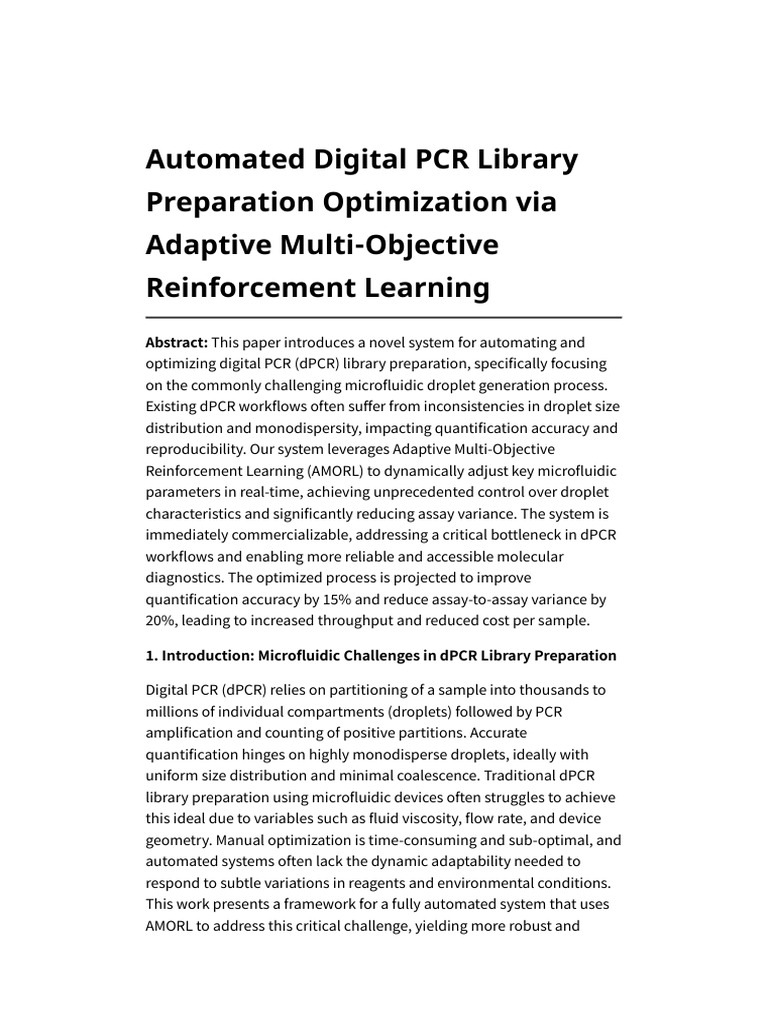 Automated Digital PCR Library Preparation Optimization Via Adaptive ...